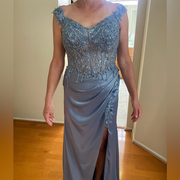 cinderella divine | Dresses | Beautiful Bluegray Sequence Dress | Poshmark